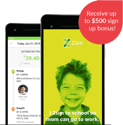 Become a Zūm Driver for Kids (Earn up to $750/week)